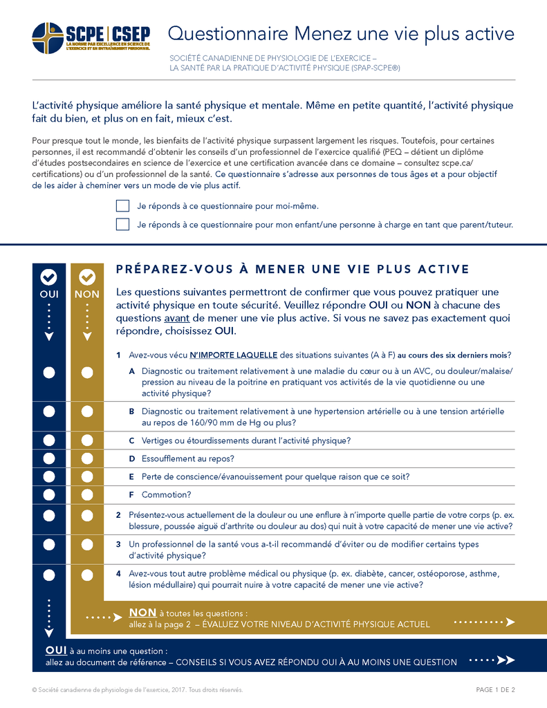 Get Active Questionnaire tear sheets – CSEP Store