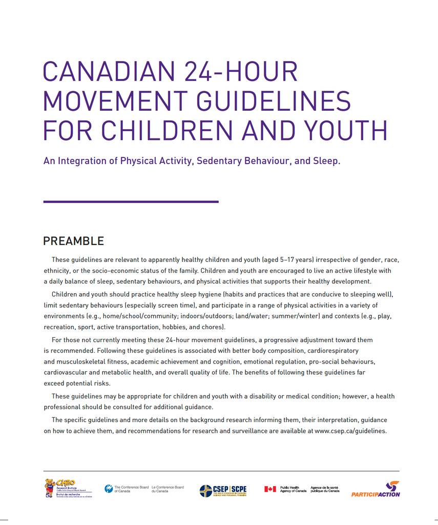 Canadian 24-Hour Movement Guidelines for Children and Youth (5-17): Te ...