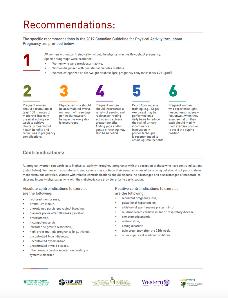 Canadian Guideline for Physical Activity throughout Pregnancy: Tear Sh ...